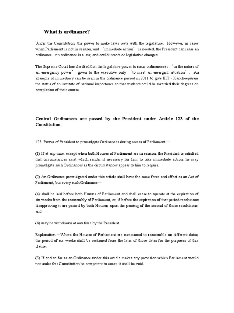 What Is Ordinance? | PDF