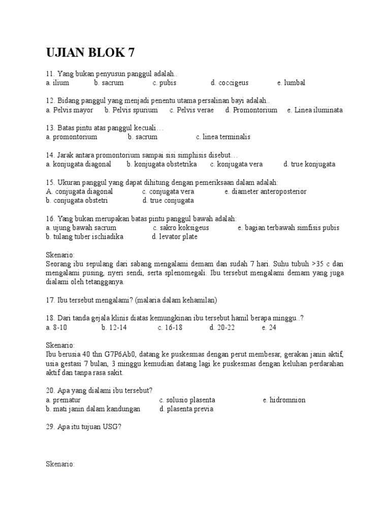 Soal Ujian Blok 7 | PDF