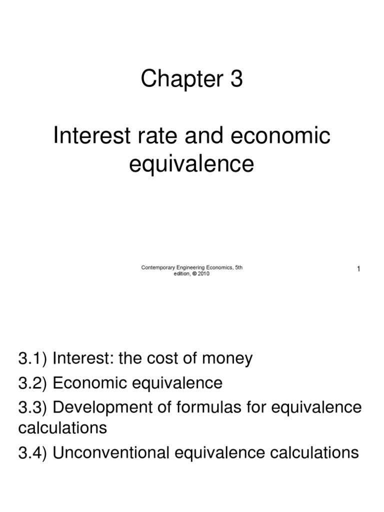 Interest Rate and Economic Equivalence: Contemporary Engineering ...