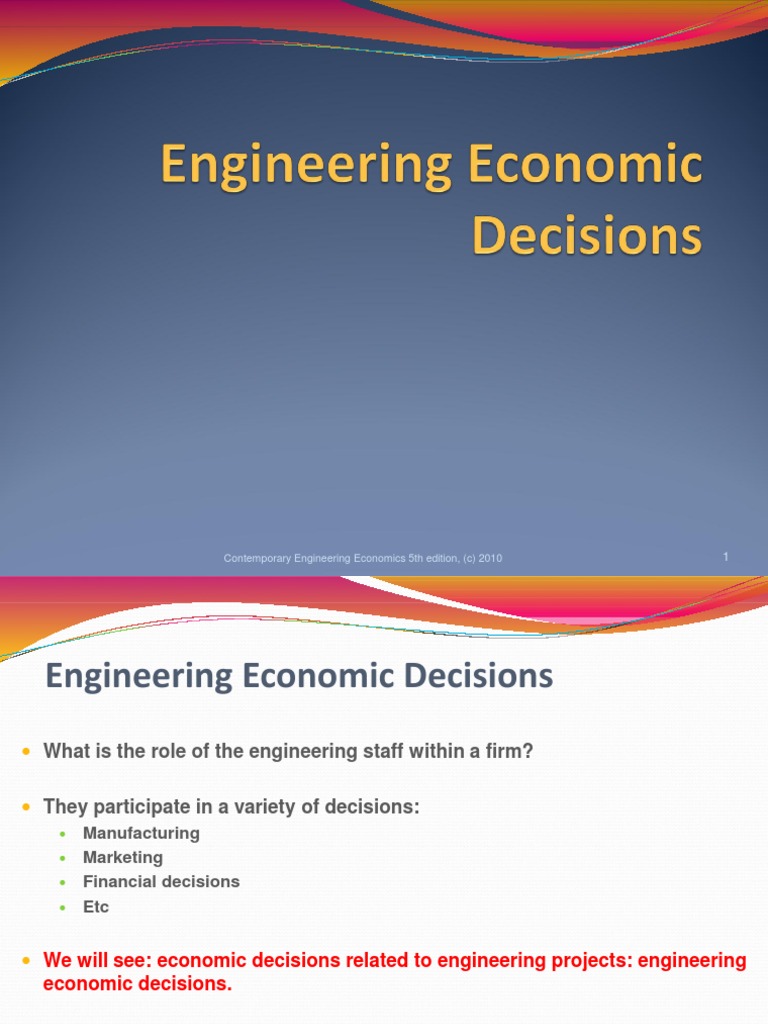 Contemporary Engineering Economics 5th Edition, (C) 2010 | PDF ...