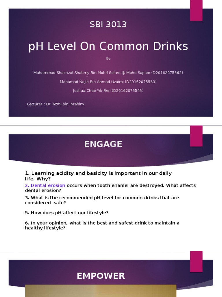 pH Levels in Common Beverages | PDF