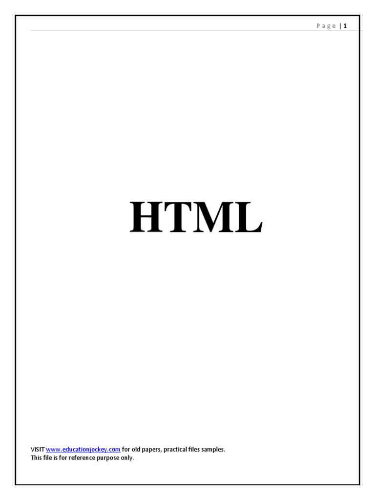 HTML&PHP Practical File | PDF | Html Element | Hyperlink HTML&PHP Practical File | PDF | Html Element | Hyperlink