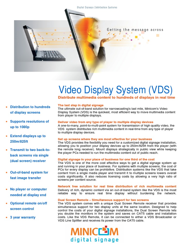 Sisteme Vds-Minicom's Video Display System (VDS) | PDF | Video | Multimedia