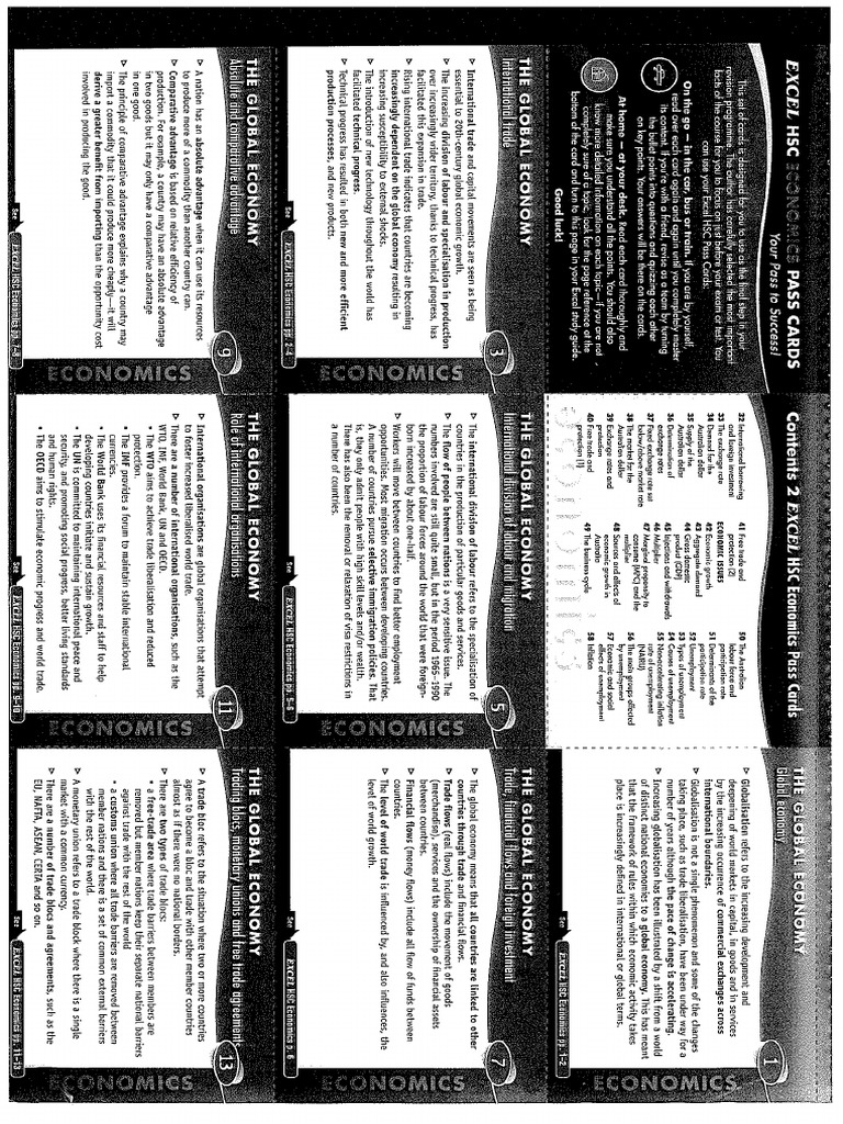 Study Cards - All HSC Topics | PDF