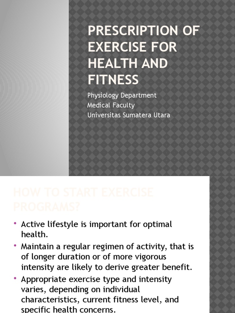 Prescription of Exercise For Health and Fitness | Download Free PDF ...