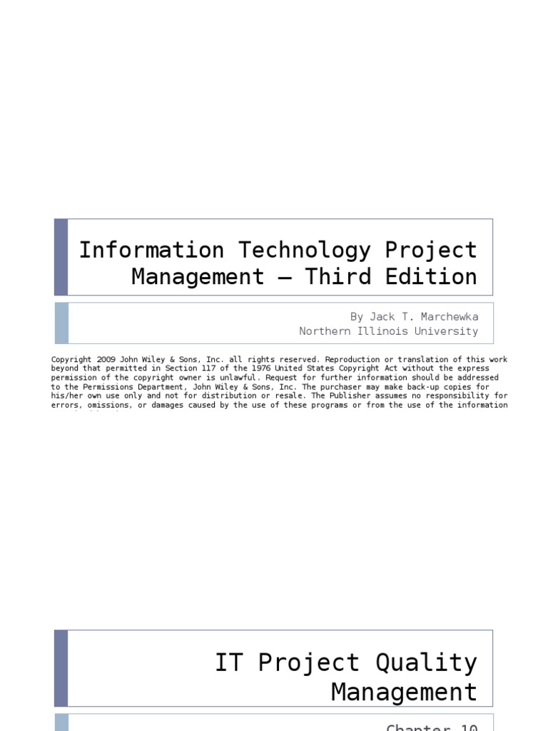 Information Technology Project Management - Third Edition: by Jack T ...