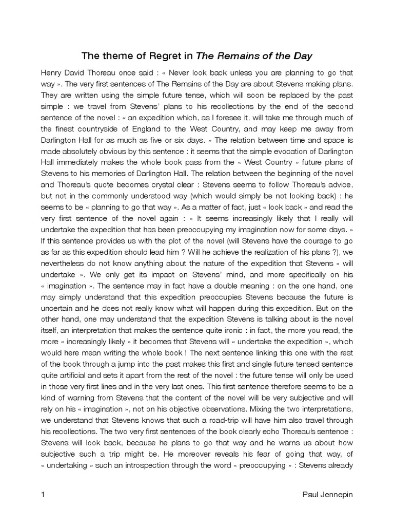 Exploring Regret in Literature | PDF | Narration | Truth