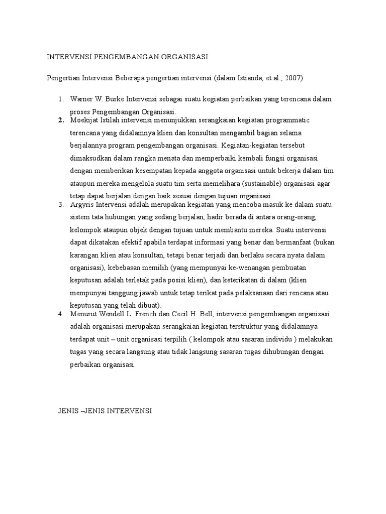 Intervensi Pengembangan Organisasi - Tugas Po | PDF