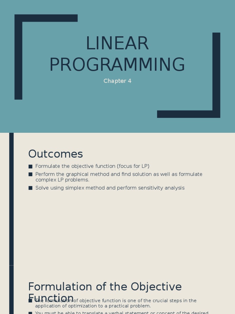 Process Optimization (LP) | PDF | Linear Programming | Mathematical ...