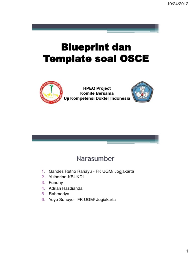 2 3 012 Mar 2012 MN Sesi Blueprint Dan Template Soal Osce | PDF