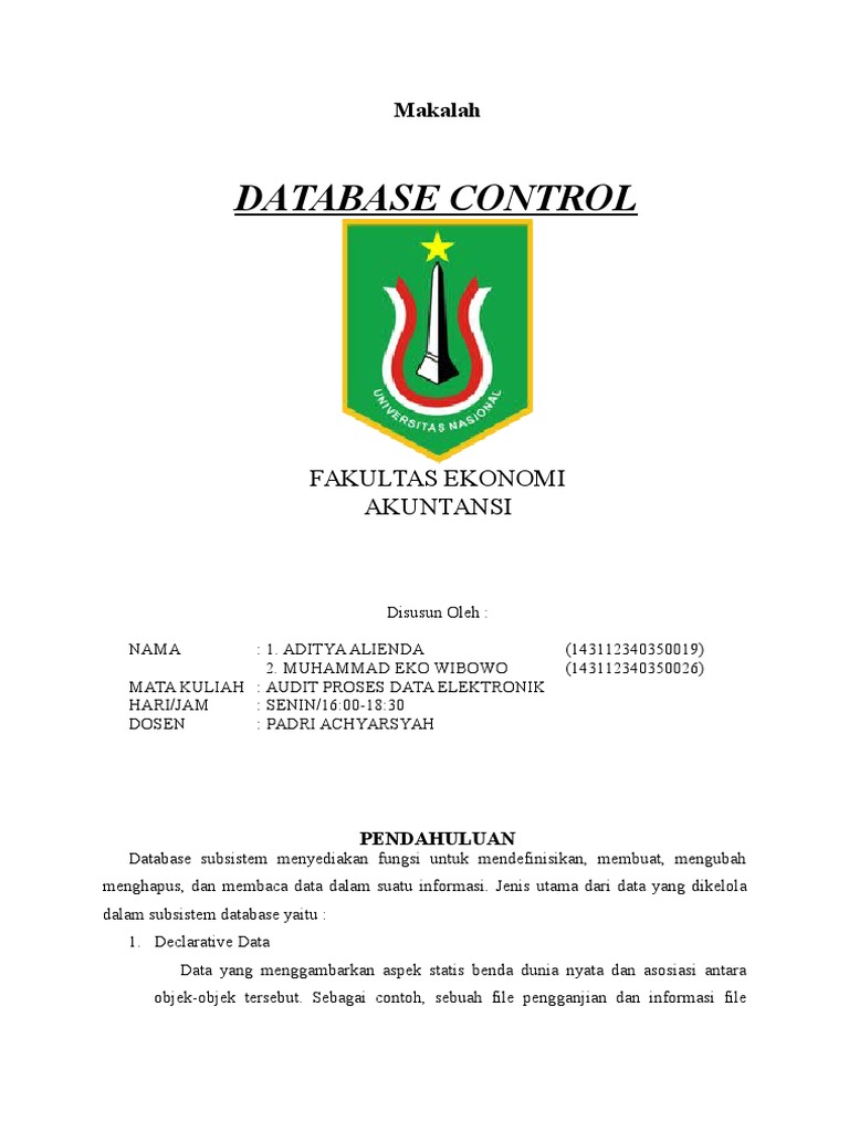 Database Control | PDF