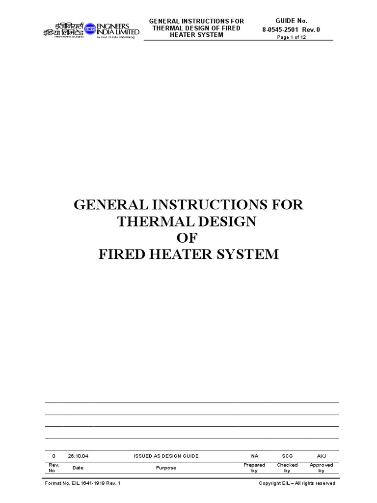 2501-General Instructions For Thermal Design | PDF | Hvac | Furnace