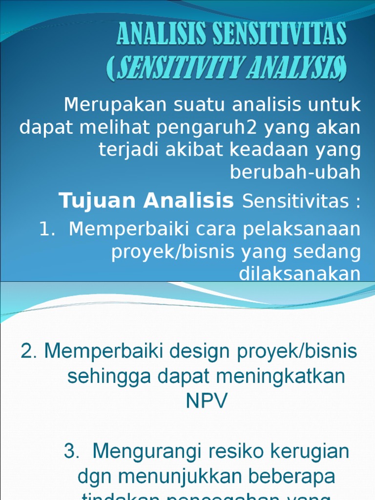 Analisis Sensitivitas Sensitivity Analysis | PDF