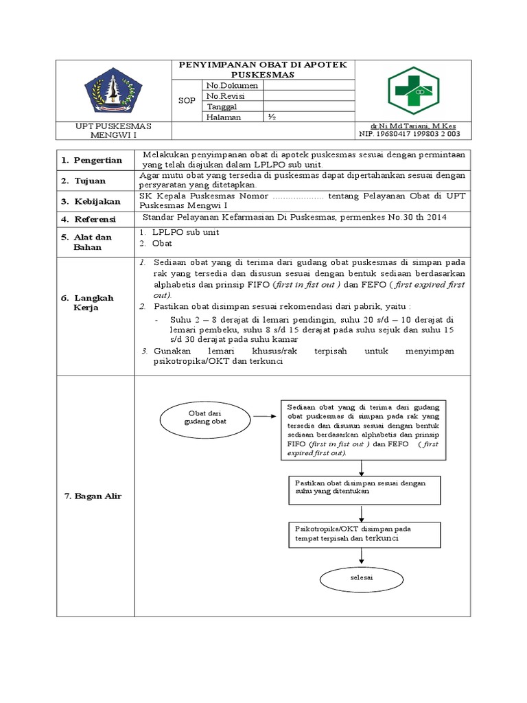 Penyimpanan Obat Di Apotek Puskesmas Pdf