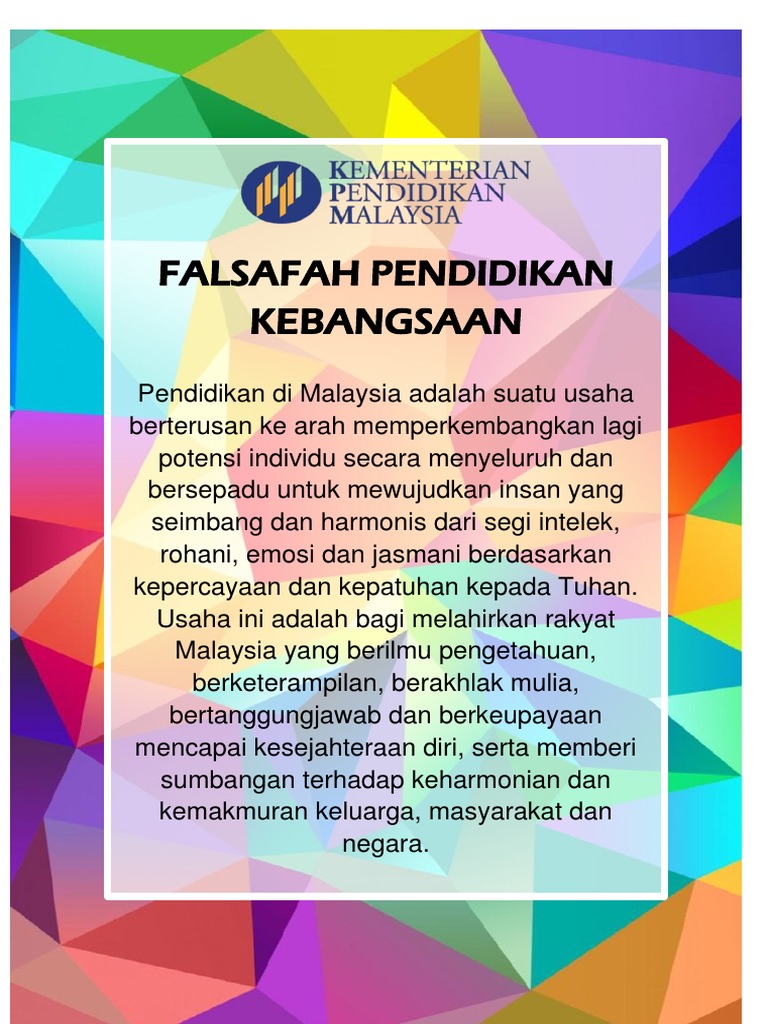 Falsafah Pendidikan Kebangsaan Pdf