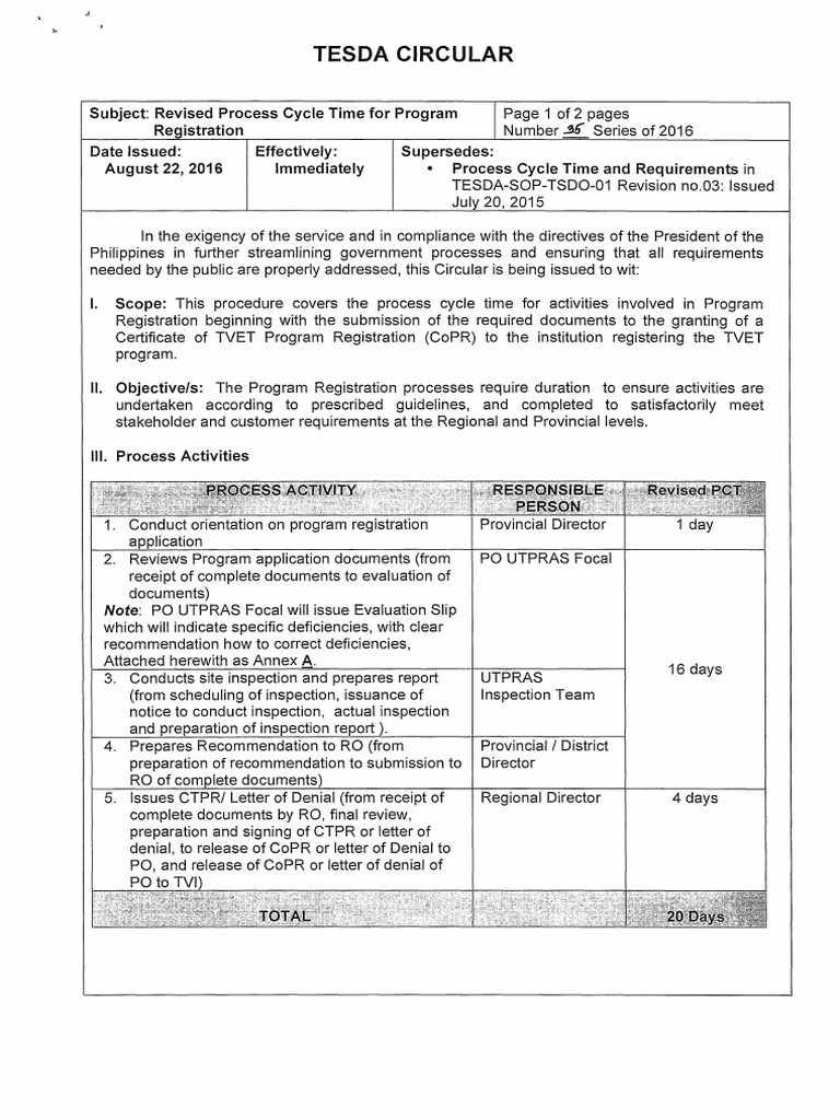 Revised PCT For Program Registration | PDF | Educational Assessment ...