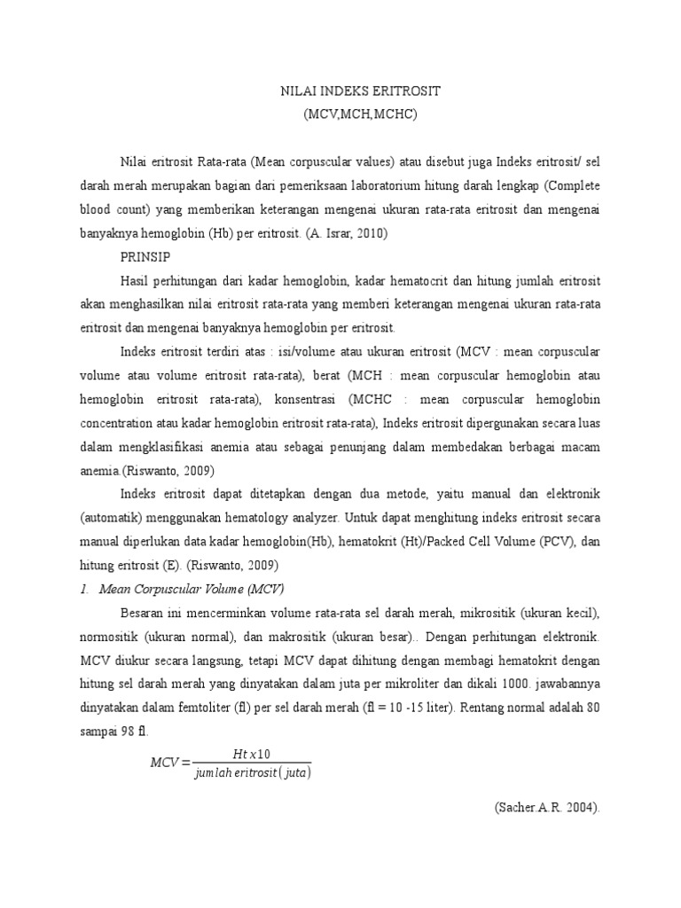 Indeks Eritrosit | PDF | Kesehatan Holistik