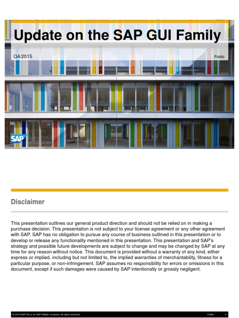 Update On The SAP GUI Family: Public | PDF | Graphical User Interfaces ...