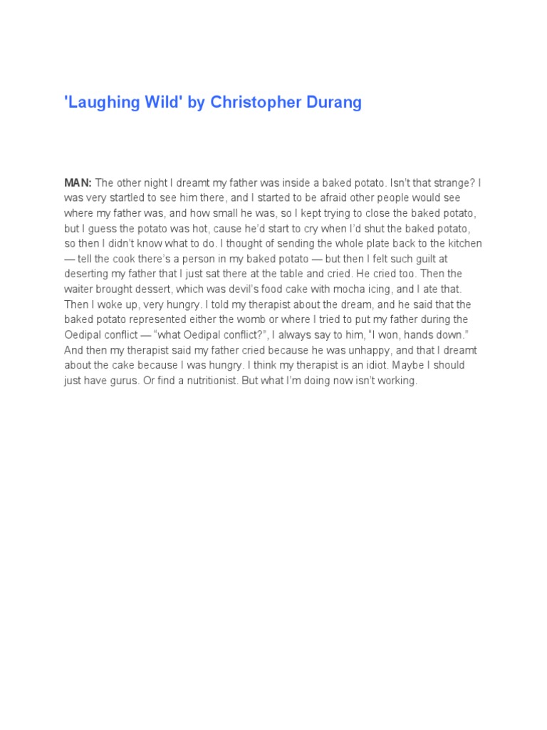 Comedic Monologue | PDF