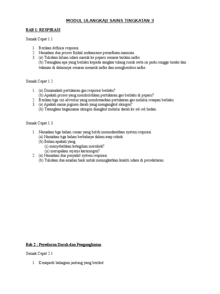 Modul Ulangkaji Sains Tingkatan 3 Pdf