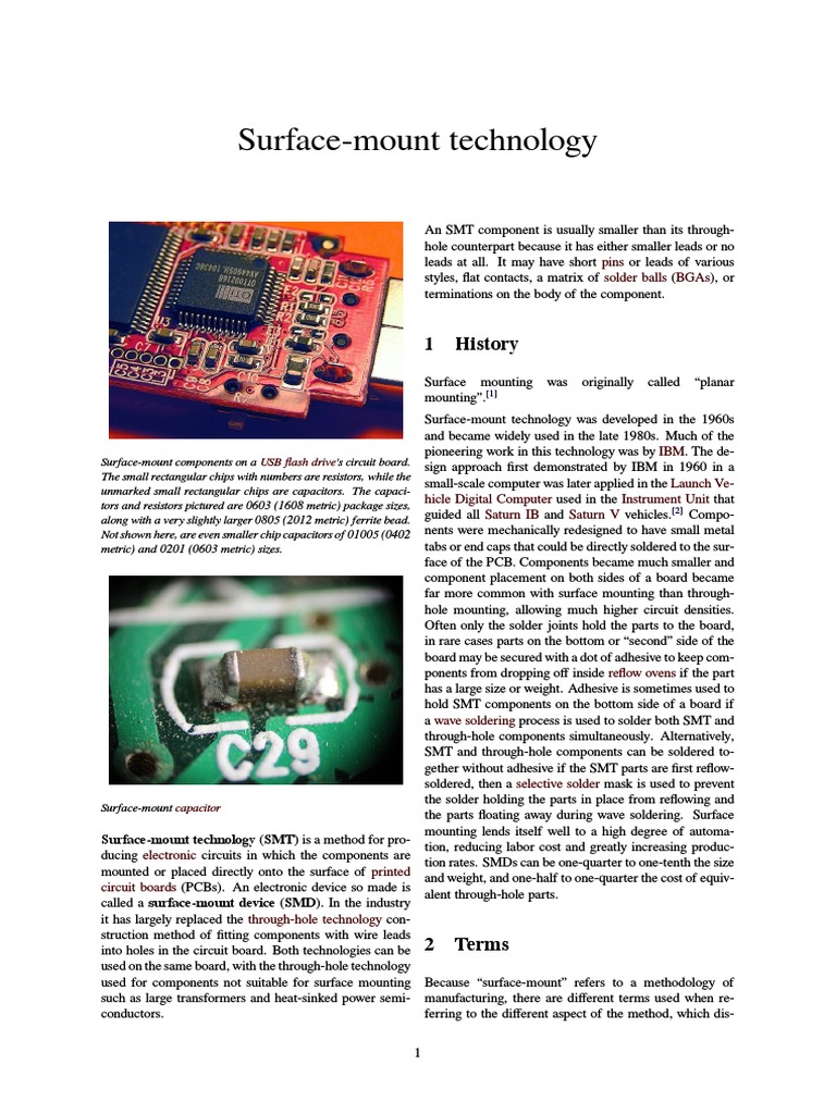 Surface Mount Technology | PDF | Printed Circuit Board | Electricity