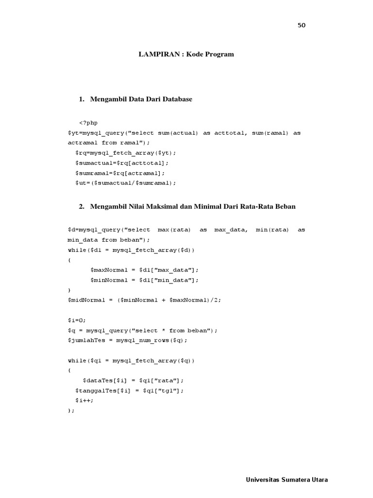 LAMPIRAN: Kode Program: Universitas Sumatera Utara | PDF