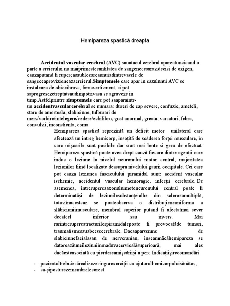 Hemipareza Spastică | PDF
