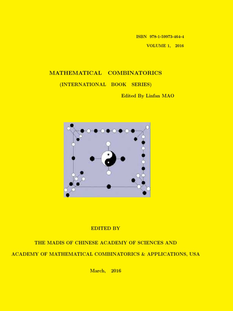 MATHEMATICAL COMBINATORICS (INTERNATIONAL BOOK SERIES), Vol. 1/2016 | PDF