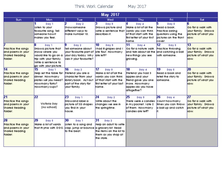 May Calendar | PDF