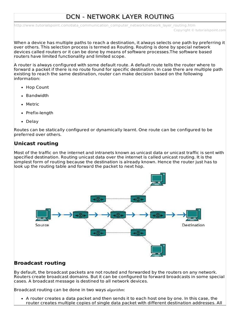 Network Layer Routing1 Pdf Router Computing Routing
