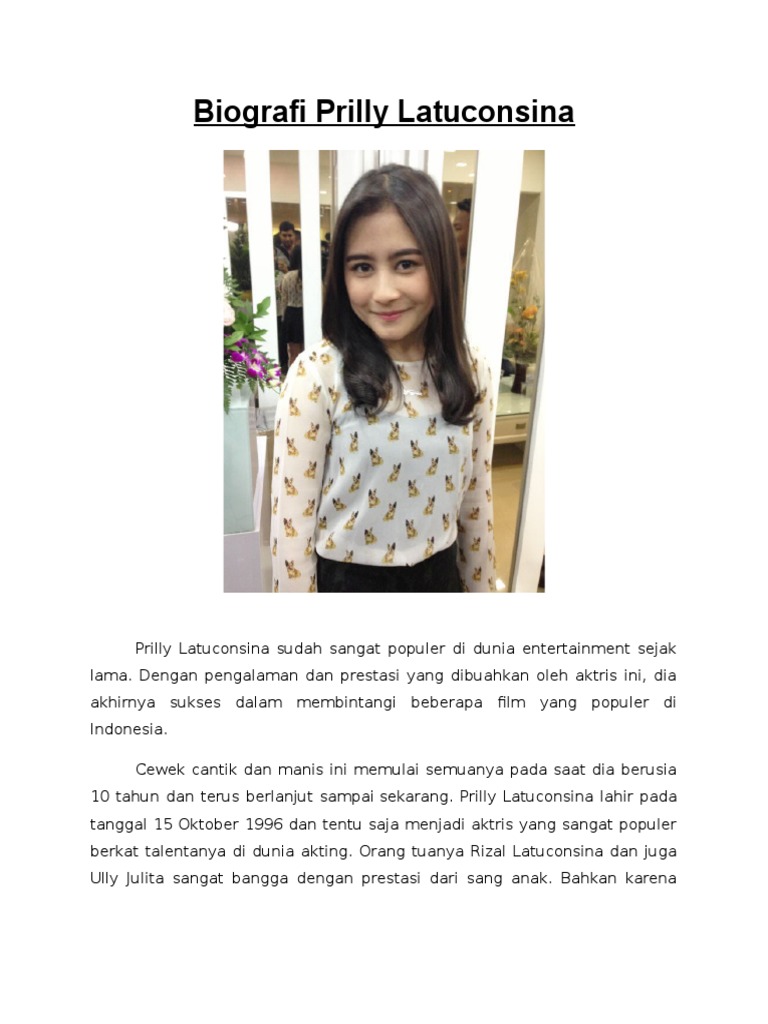 Biodata Prilly Latuconsina | PDF