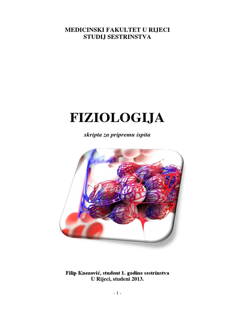 Fiziologija - Skripta Za Pripremu Ispita | PDF