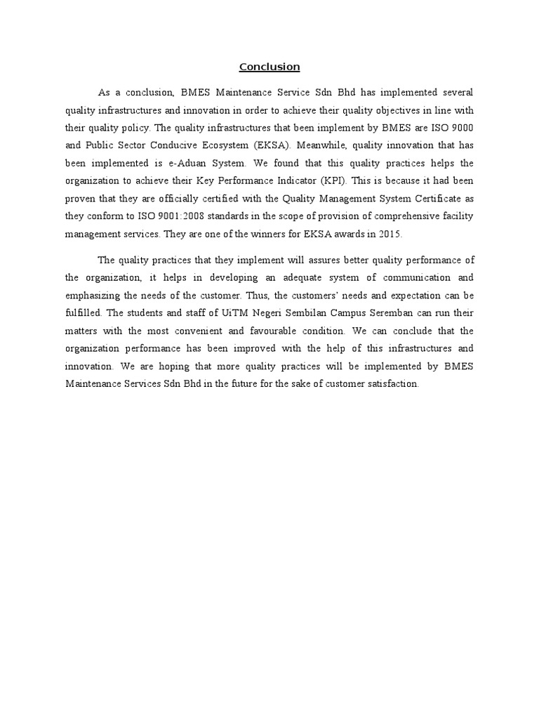 Conclusion Quality | PDF