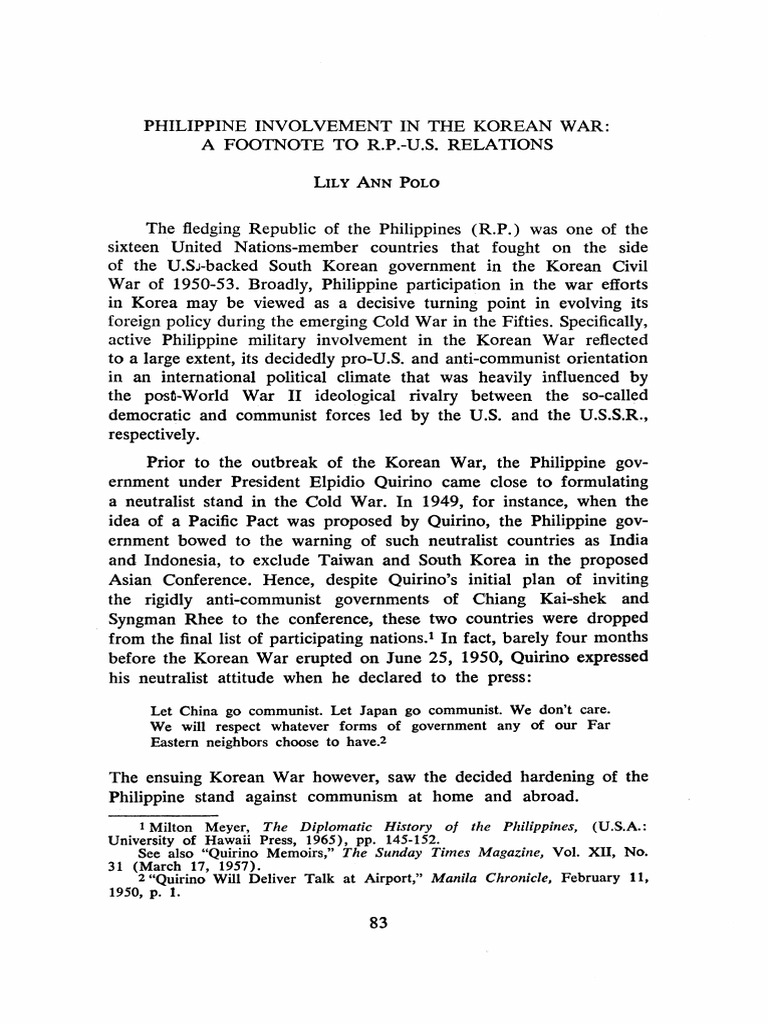 PEFTOK | PDF | Korean War | Philippines