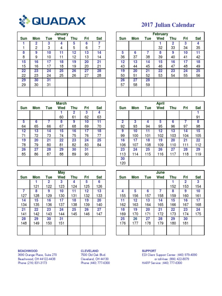 Fecha Juliana 2017 QUADAX | PDF
