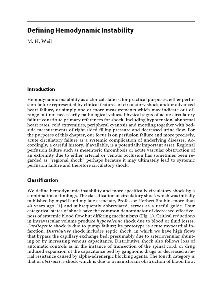 Defining Hemodynamic Instability | Shock (Circulatory) | Blood Pressure
