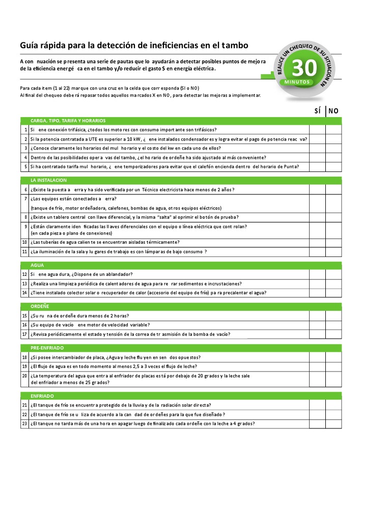 CheckList Tambo | PDF | Naturaleza | Energía y recursos