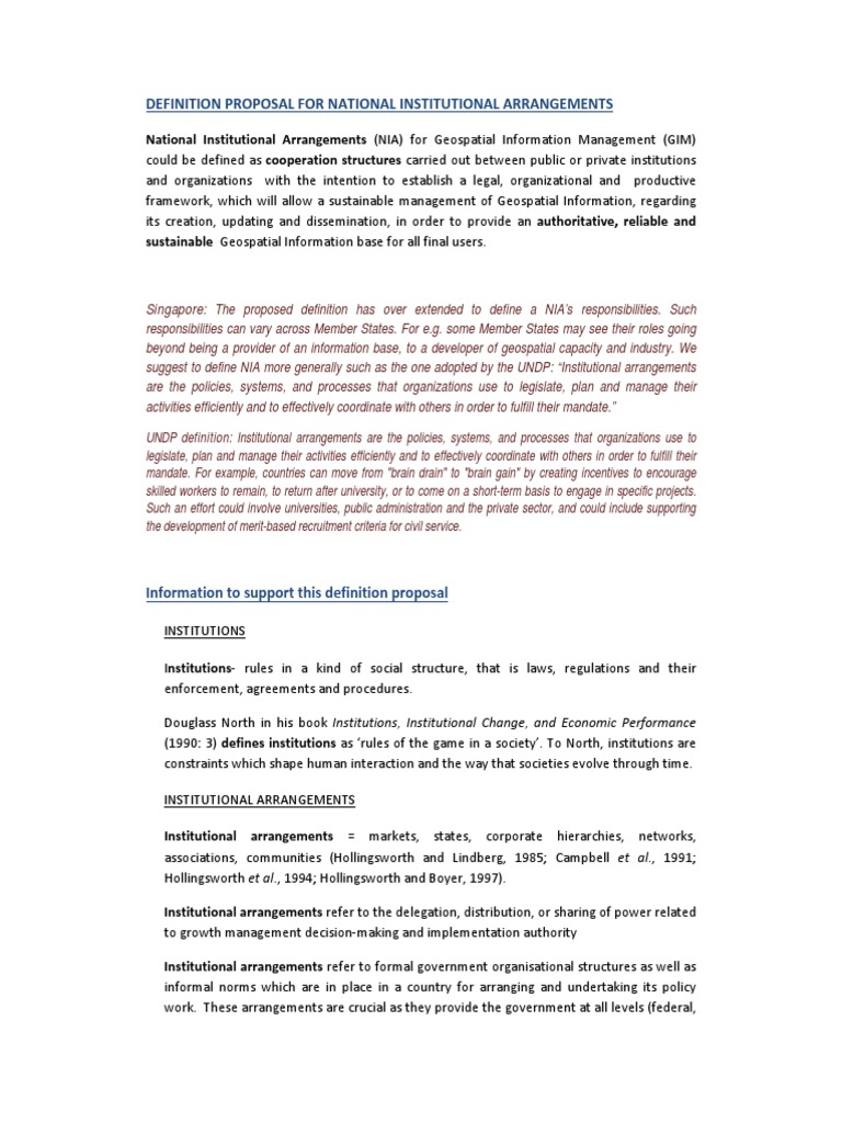 Institutional Arrangements Definition | Institution | Policy