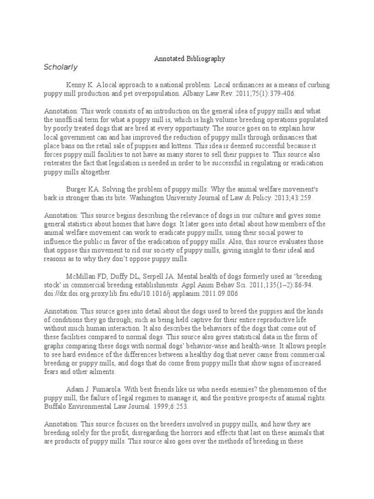 Annotated Bibliography | Download Free PDF | Dogs | Animal Breeding