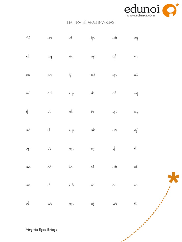 Lectura de Sílabas Inversas | PDF