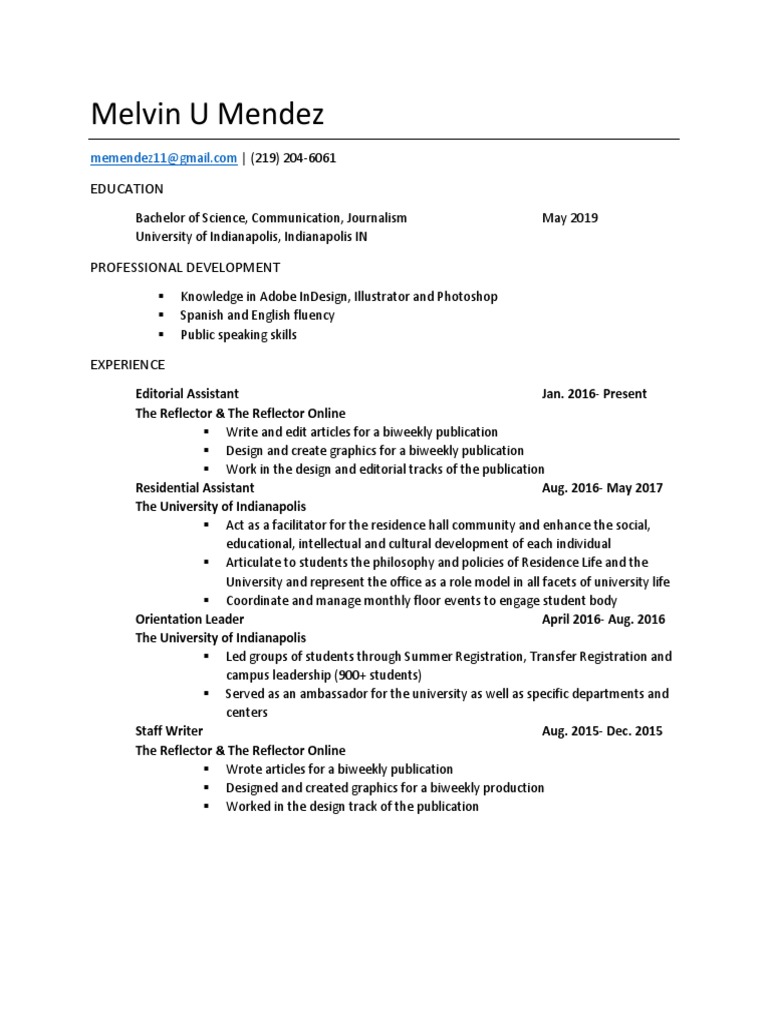Melvin U Mendez Resume | PDF