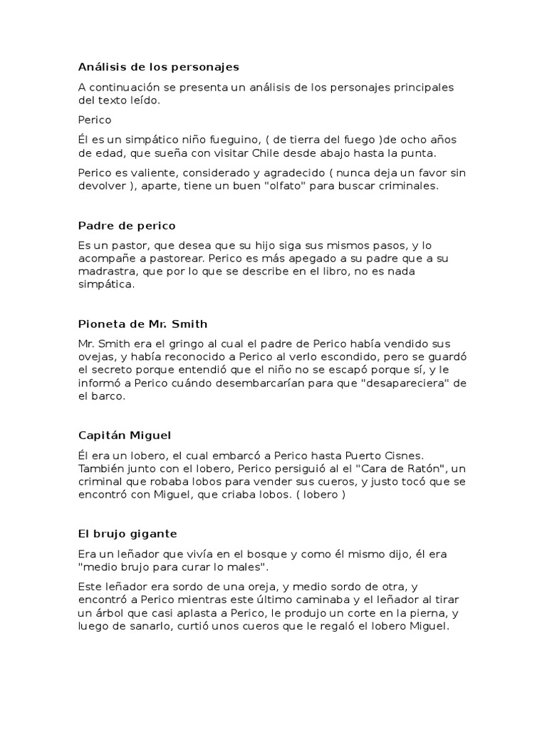 Analisis Personajes | PDF | Ocio