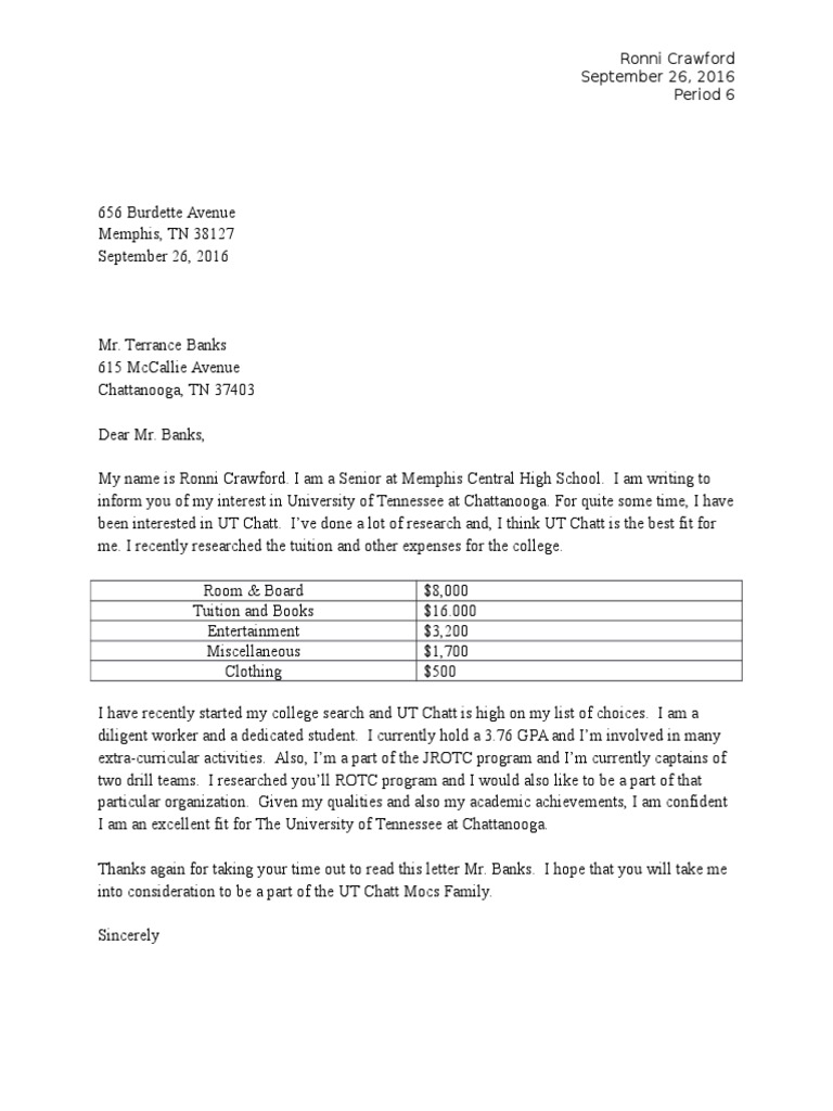 Intrest Letter | PDF