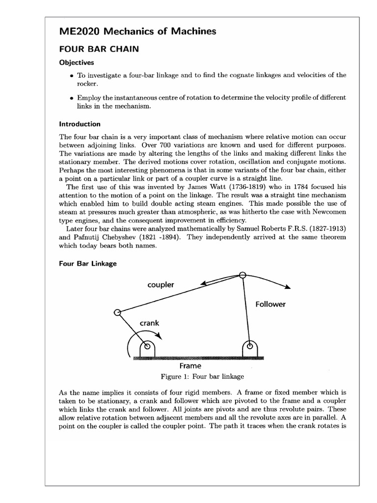 Lab Report Four Bar Chain | PDF