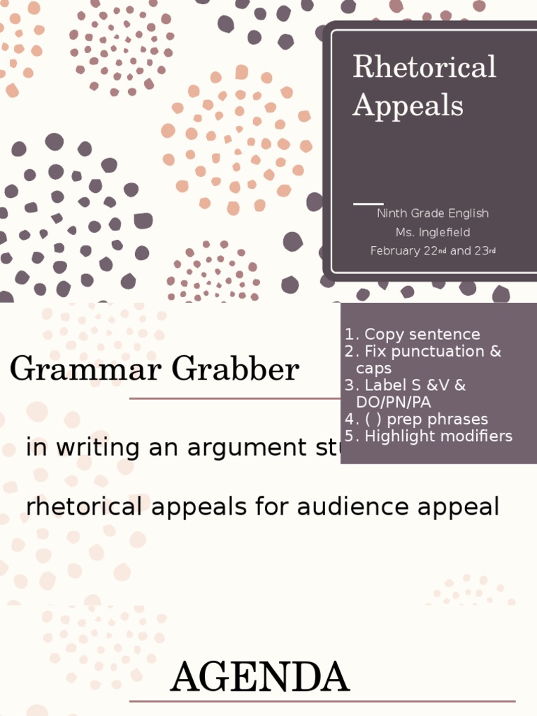 Rhetorical Appeals for 9th Graders | PDF | Rhetoric | Logos