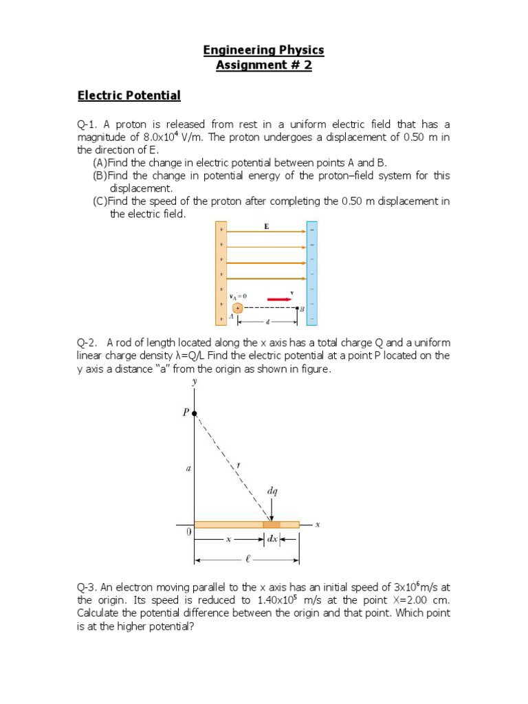 Assignment#2, Potential, Capacitors, Magnetic Force and Field | PDF ...