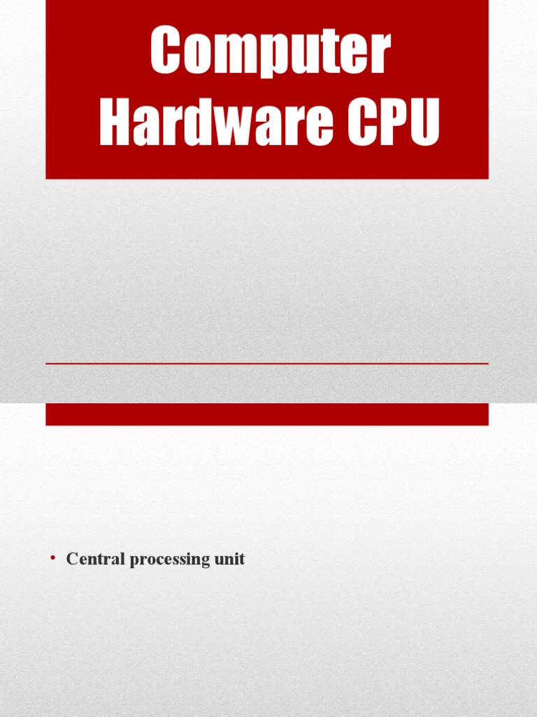 Computer Hardware CPU | PDF