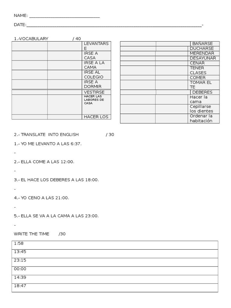 Big Surprise 4 Unit Four English Test | PDF