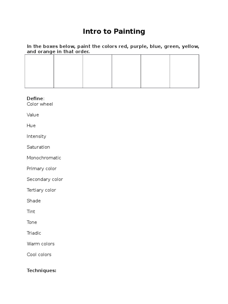 Intro To Painting | PDF