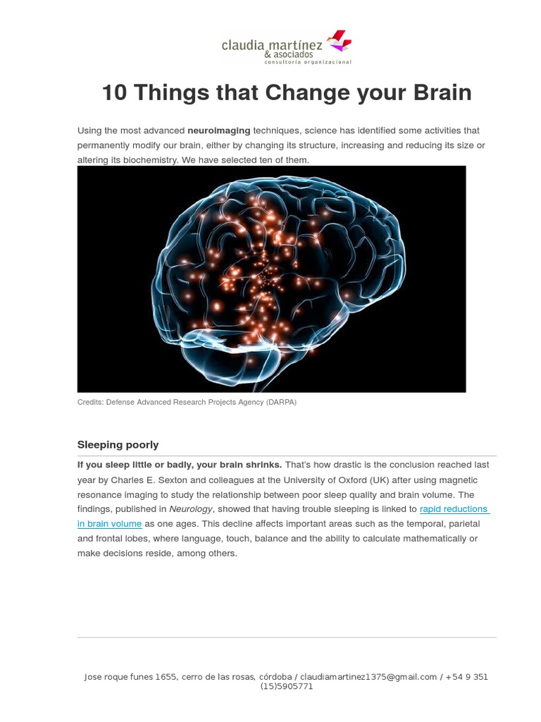 10 Activities That Change Your Brain | PDF | Brain | Memory